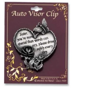 Sister Heart & Rose Visor Clip | Rome Inspirations