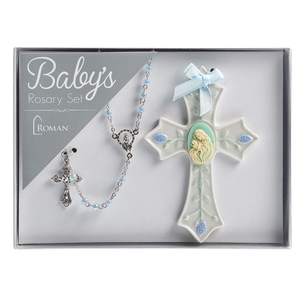 Baby Boy Cross & Rosary Set | Rome Inspirations
